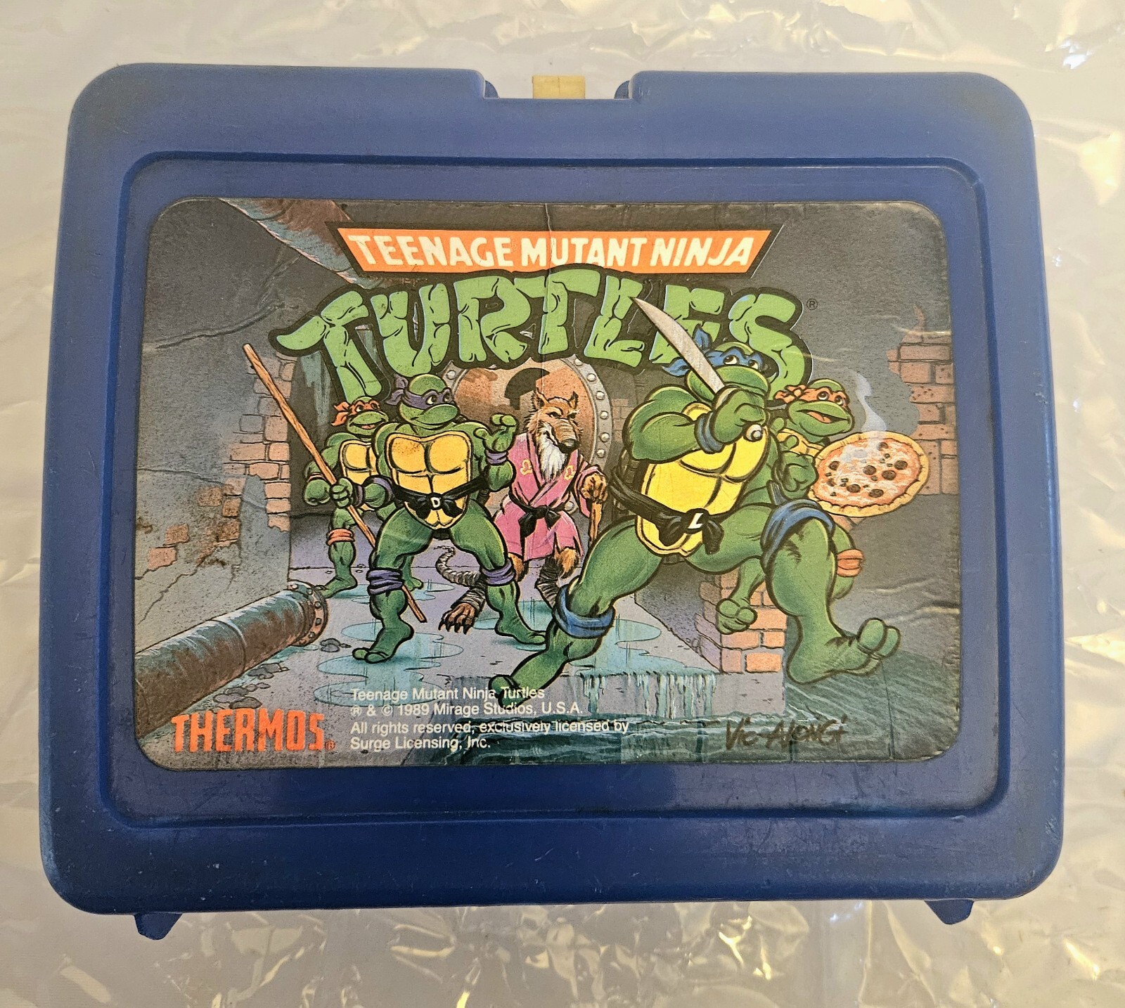 Vintage Teenage Mutant Ninja Turtles Lunch Box Mirage Studios Blue 1989 ...