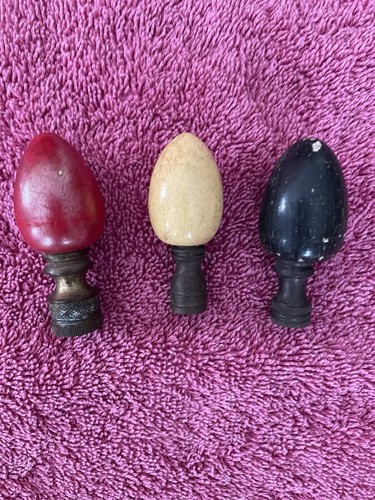 3 Brass Colored Wood Chain Extension Lamp Light Finial Scepter Topper ...