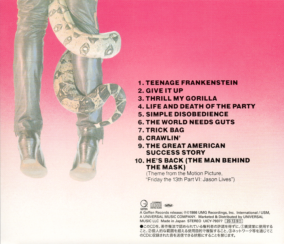 Alice Cooper ~ Constrictor (1986) CD 2020 Geffen / Universal Music ...