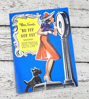 Vintage 1939 Mrs Knox's "Be Fit Not Fat" Recipes Knox Advertising Booklet | eBay