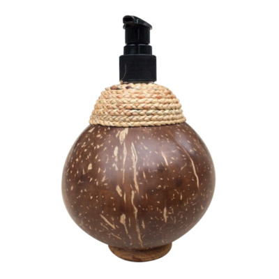 Natural Coconut Shell Bottle Liquid Dispenser Pump Thai Handicraft | eBay