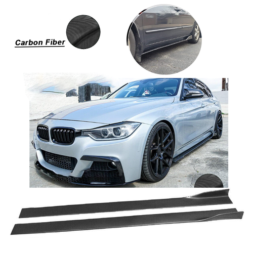 for F30 E92 E90 E36 Side Skirt Extension Lip Body Kits Carbon Fiber ...
