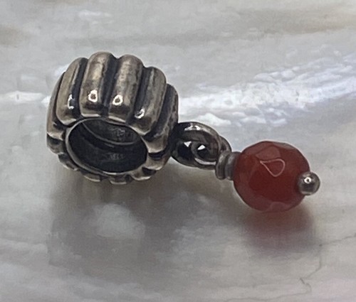 PANDORA STERLING SILVER CARNELIAN STONE JULY BIRTH MONTH CHARM | eBay