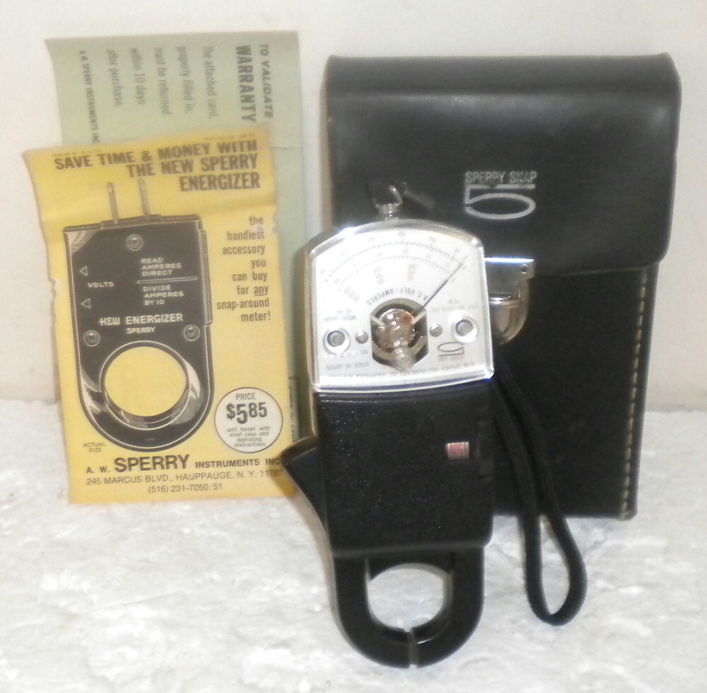 A.W. Sperry AWS Snap 5 SR300 Volt Amperes Line Clamp Tester Meter ...