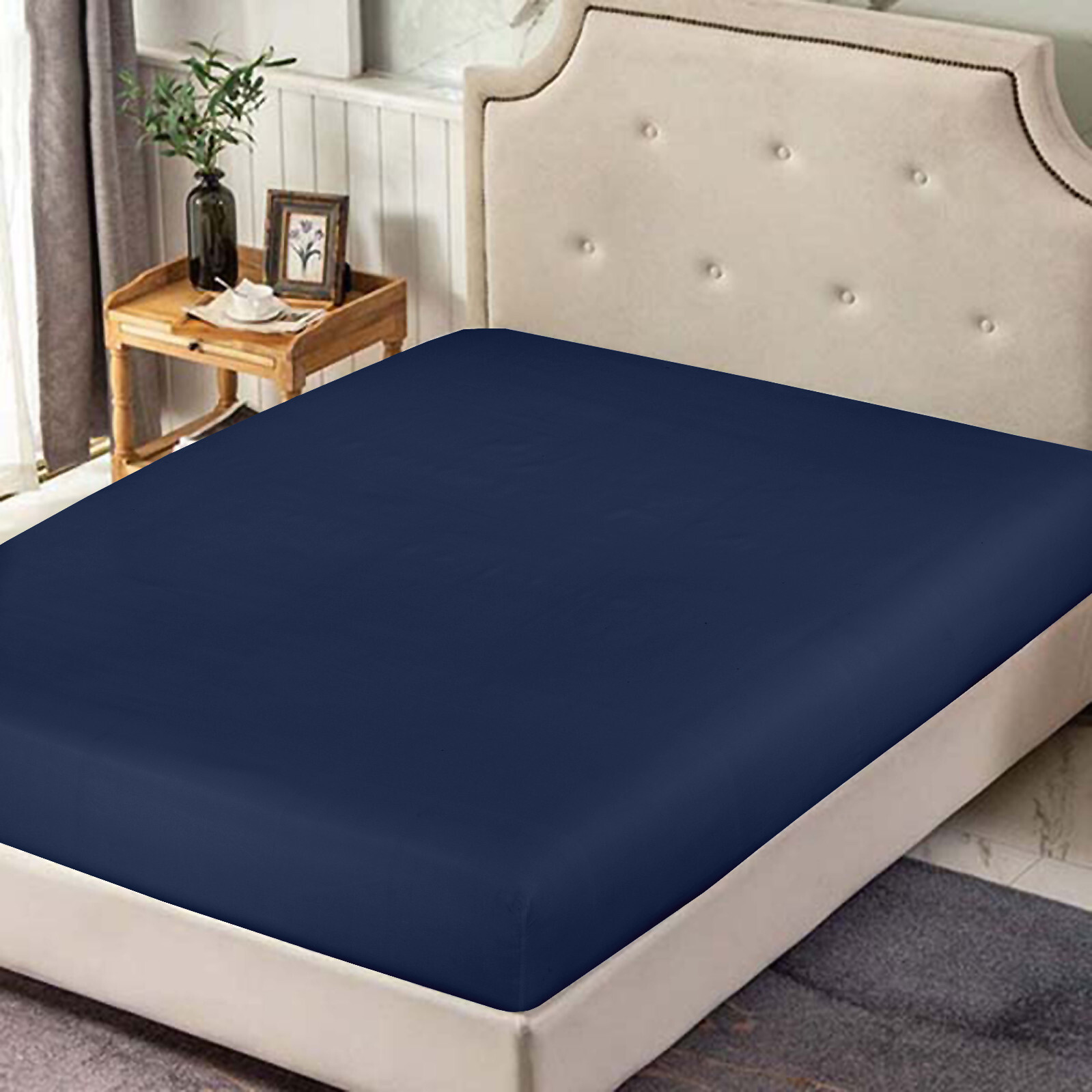 bed sheets single double king superking 40cm extra deep fitted sheets ...