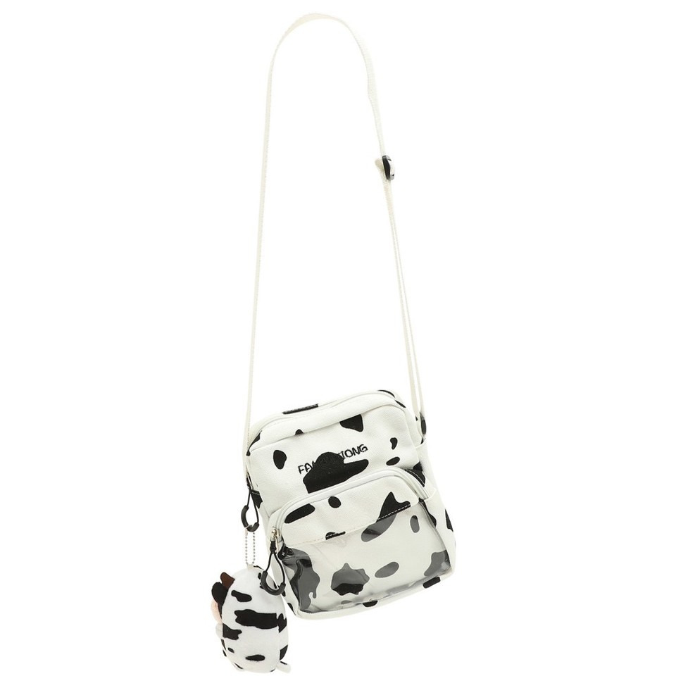 1pc Cow Crossbody Bag Cute Canvas Bag with Random Pendant Color | eBay ...