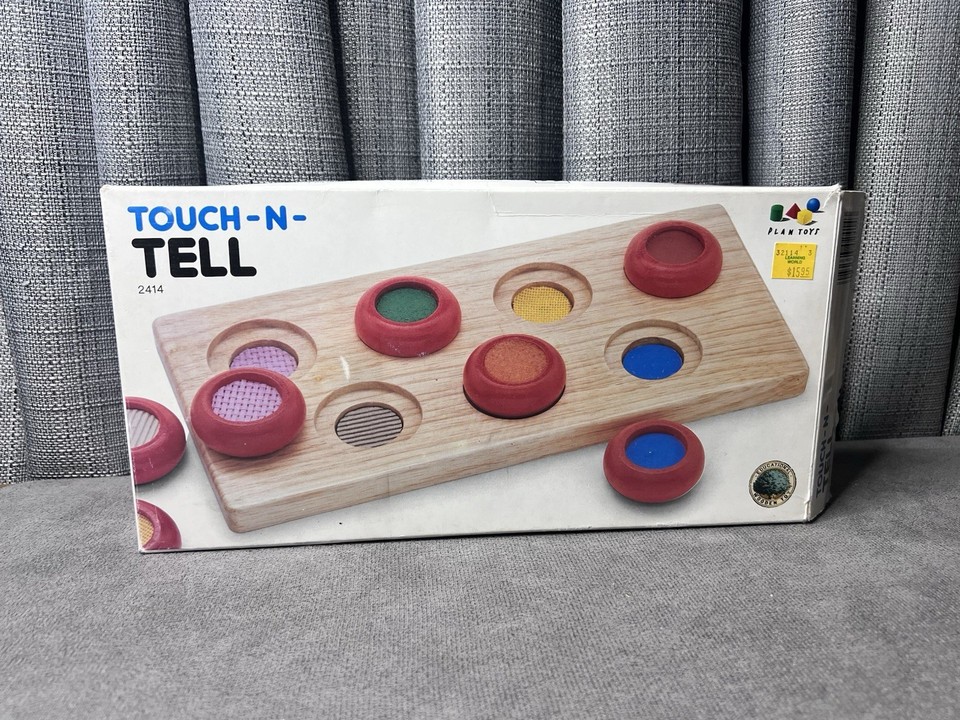 Plan Toys Educational Tell Touch Game Sensory Homeschool Senses Wood ...