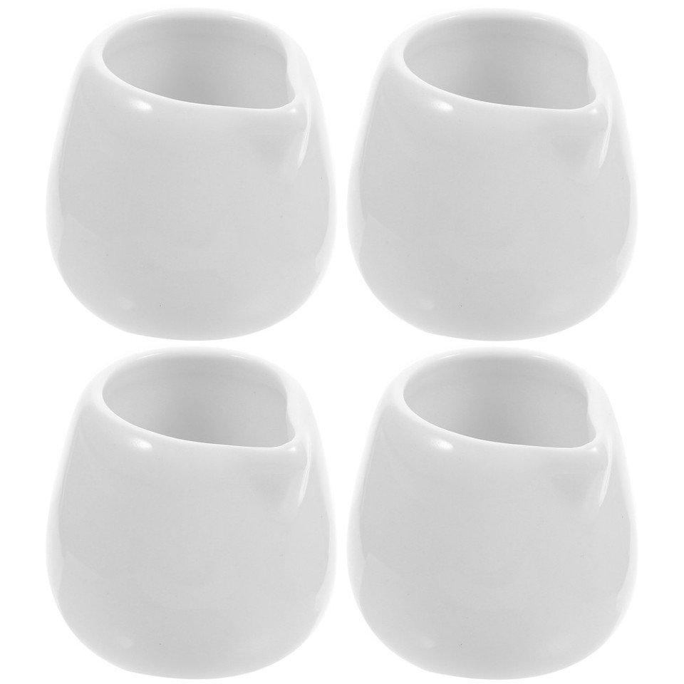 4 Pcs Mini Milk Jug Small White Pourer Yogurt Container Ceramic Cup | eBay