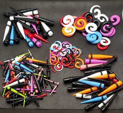 Assorted Plastic Gauged Body Piercings - 248 Pcs - Resellers Lot- From ...