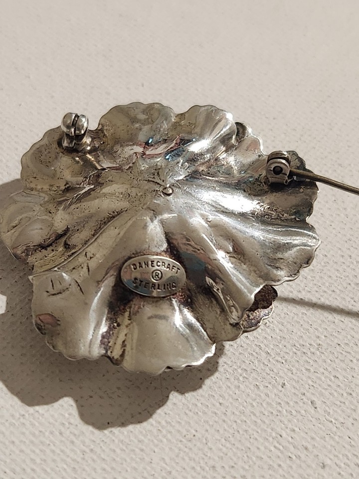 Vintage Danecraft Sterling Silver Flower Brooch | eBay