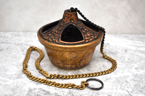 Older Used Single Chain Censer, All Bronze, Thurible (CU188) chalice co ...