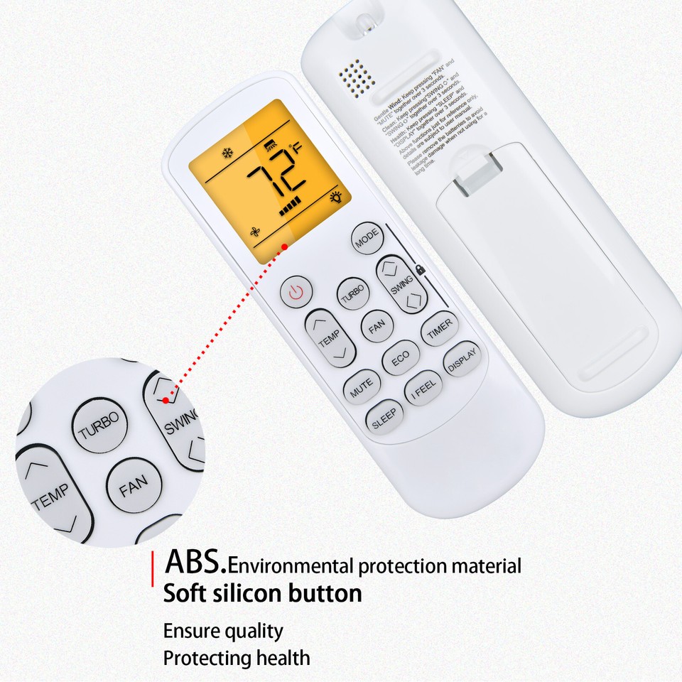 Remote Control For ROVSUN Smart WIFI Mini Split Air Conditioner Heating ...