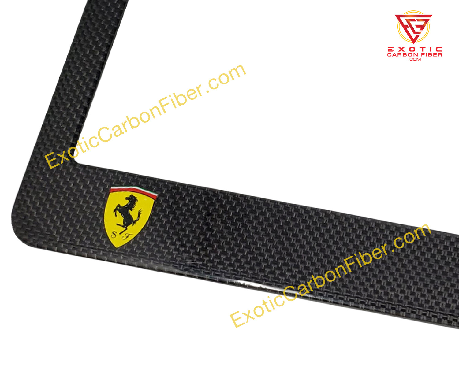 Ferrari Scuderia Shield Logos Only 2 Hole Carbon Fiber License Plate ...