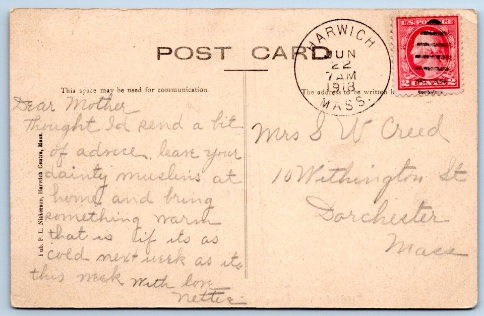 1918 WYNDYMERE WYNDEMERE HARWICH PORT BEACH SCENE NICKERSON POSTCARD | eBay