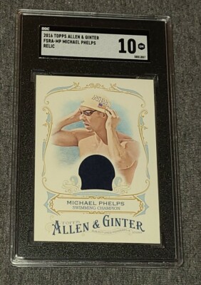 2016 Topps Allen & Ginter Michael Phelps Relic SGC 10 GEM MINT Olympic Swimmer ! | eBay
