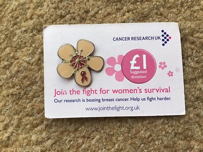 Cancer Research UK pink flower enamel pin badge brooch Charity | eBay UK