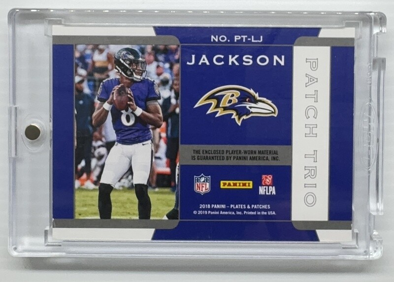 2018 Plates & Patches Lamar Jackson Patch Trio Rookie RC Triple Patch ...