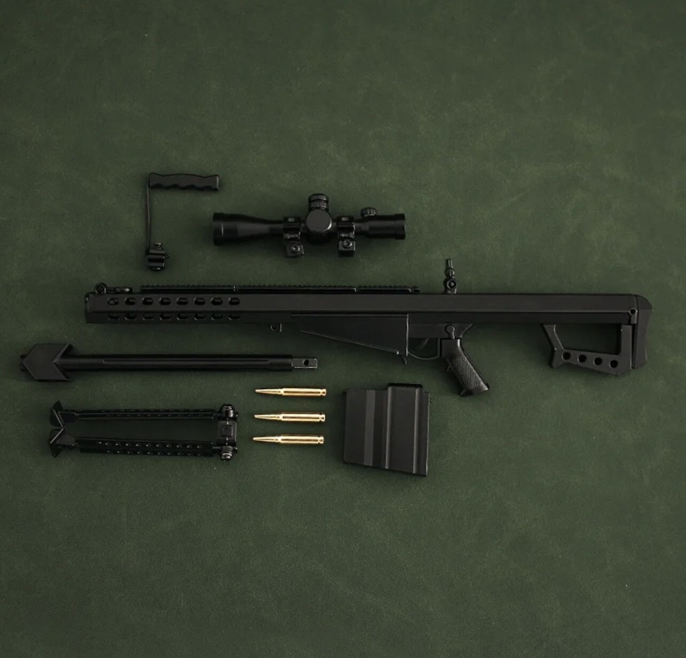 Desktop Gun Model Barrett Sniper Rifle Gun 1:3 Collectible With Moving ...