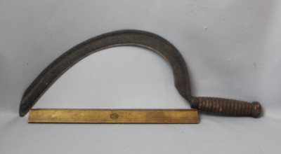 Fine Vintage Primitive Rustic Hand Cycle Weed Scythe Cutter Reaper Inv# ...