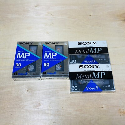 NEW Lot of 4 Sony Metal MP Video 8mm Cassette P6-90MP P6-30MP | eBay