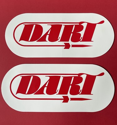 Authentic 2 x DART Machine Racing decals Stickers Red And White 9” x 3. ...