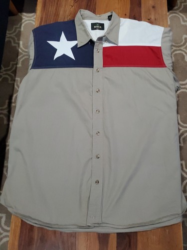 Red Head Button Down Shirt Men's 3XL Texas Flag Short Sleeve | eBay