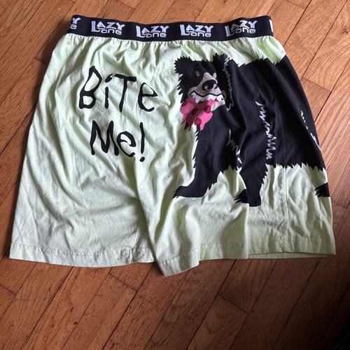 Lazy One Fun Men's Boxer shorts Bite Me lounge 100% cotton Size L new ...