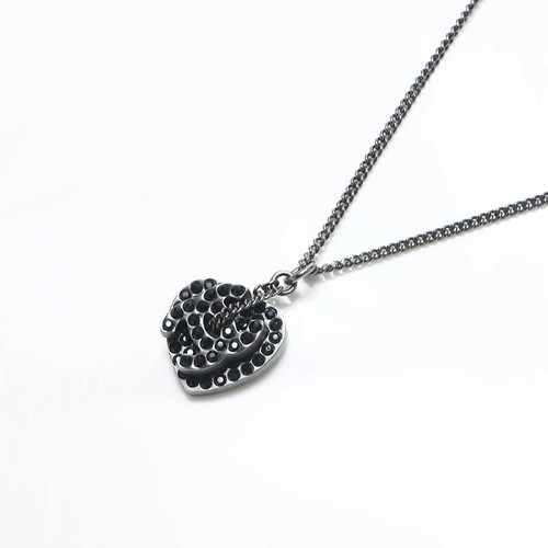 Chanel Instone Coco Mark Heart Necklace Silver Black #1077 | eBay
