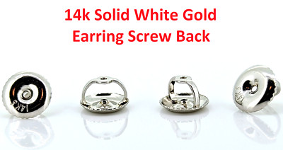 Best 14k White Gold Earring Back Replacement Earring Screw Back 1 Piece ...