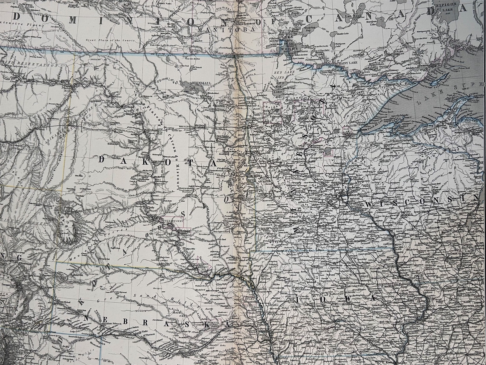 Midwest Minnesota Wisconsin Iowa Dakotas Nebraska 1880 Petermann ...