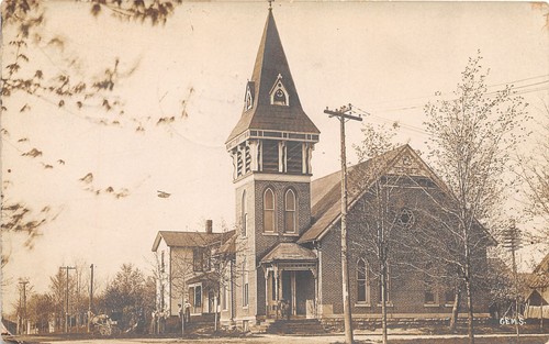 J64/ Ridgeville Indiana RPPC Postcard c1910 Church Building Homes 17 | eBay