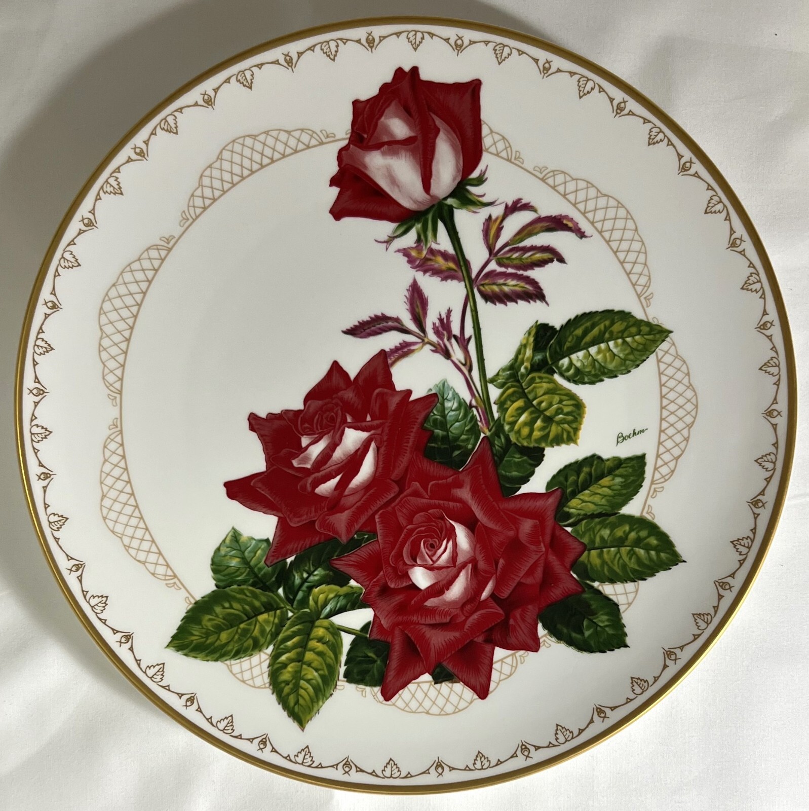 Edward Boehm Porcelain "Roses of Excellence" Plate Collection "The Love ...
