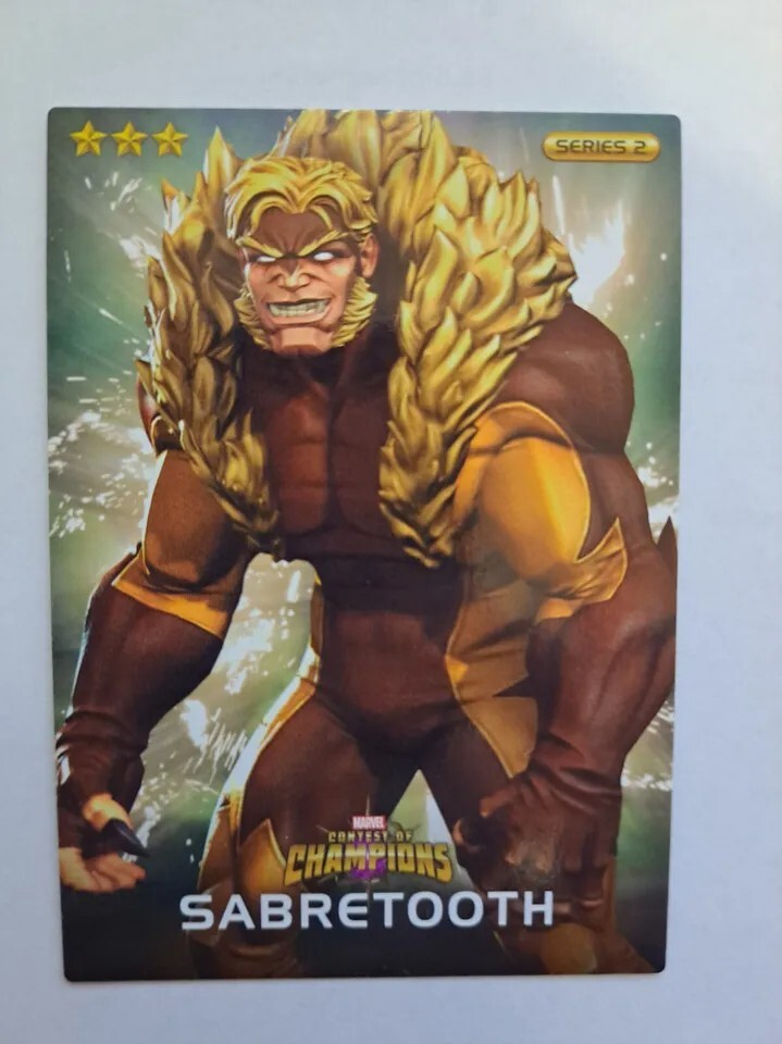 Marvel Contest Of Champions Arcade Series 2, Rare Card #91 SABRETOOTH ...