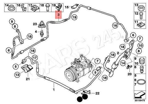 OEM BMW E81 E82 E87 EVAPORATOR CONDENSER PRESSURE HOSE 64509224831 NEW ...