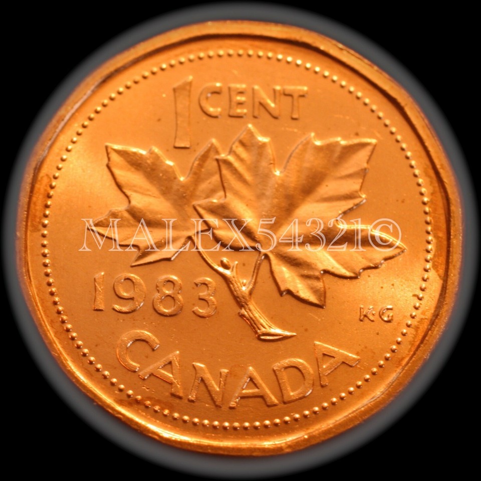 🇨🇦 CANADA 1983 1 CENT "NEAR BEADS" VARIETY UNCIRCULATED FROM ROLL | eBay