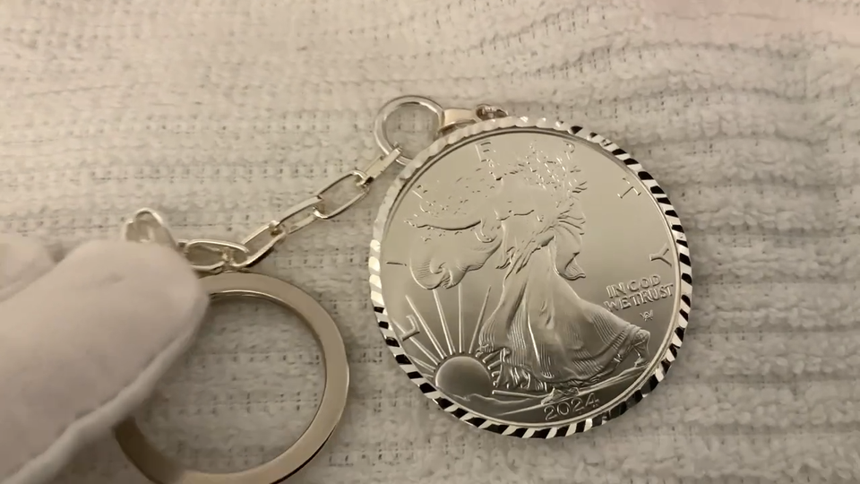 Sterling Silver Diamond (S925) Bezel 1oz Silver *2024* American Eagle ...
