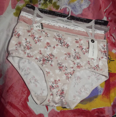 5 NEW LAURA ASHLEY LS5786 5PKC PLUS SIZE SUPER SOFT LG WAIST MF BRIEF ...
