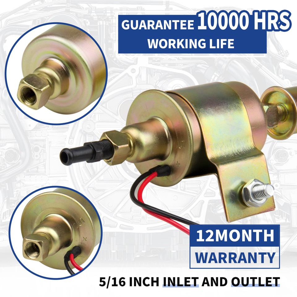 12V Universal Electric Fuel Pump Inline 5-9Psi Cars Trucks Tractors ...