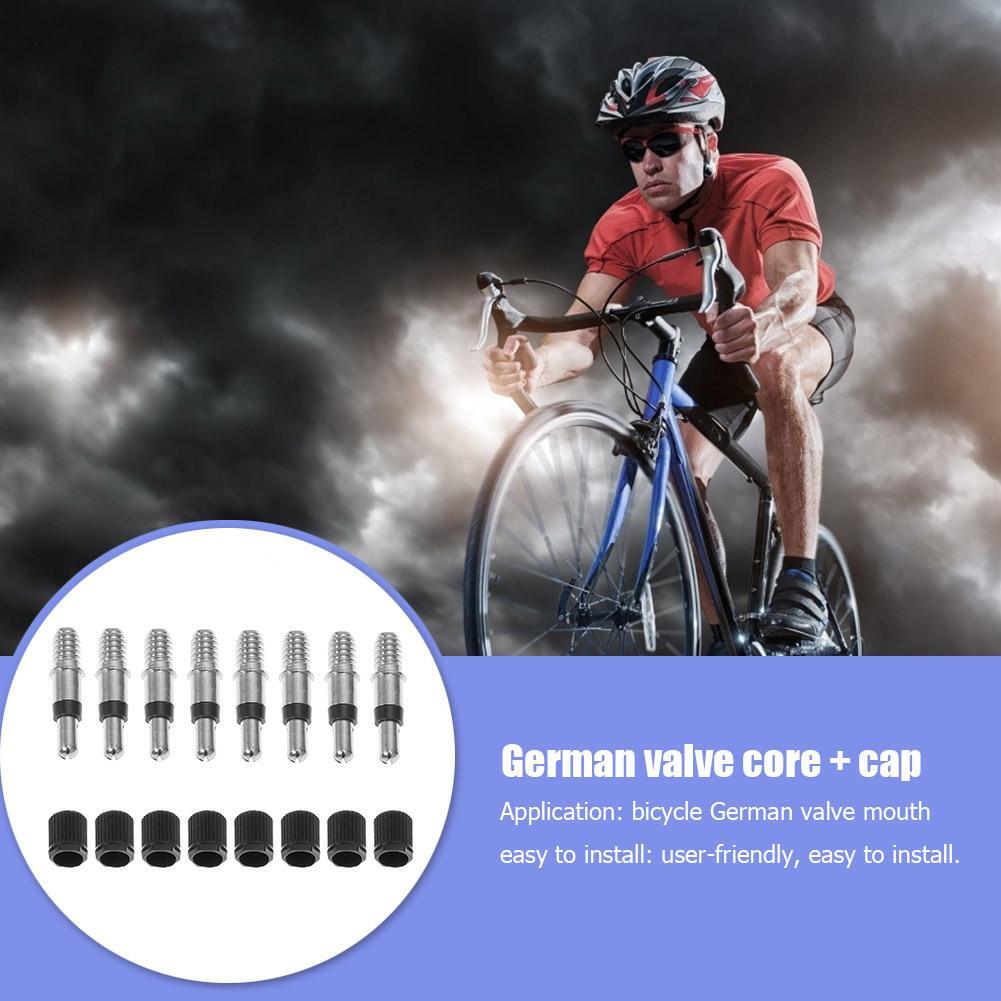 8pcs EP2 German Valve Cores with Caps for Bike Inner Tube Replacement ...