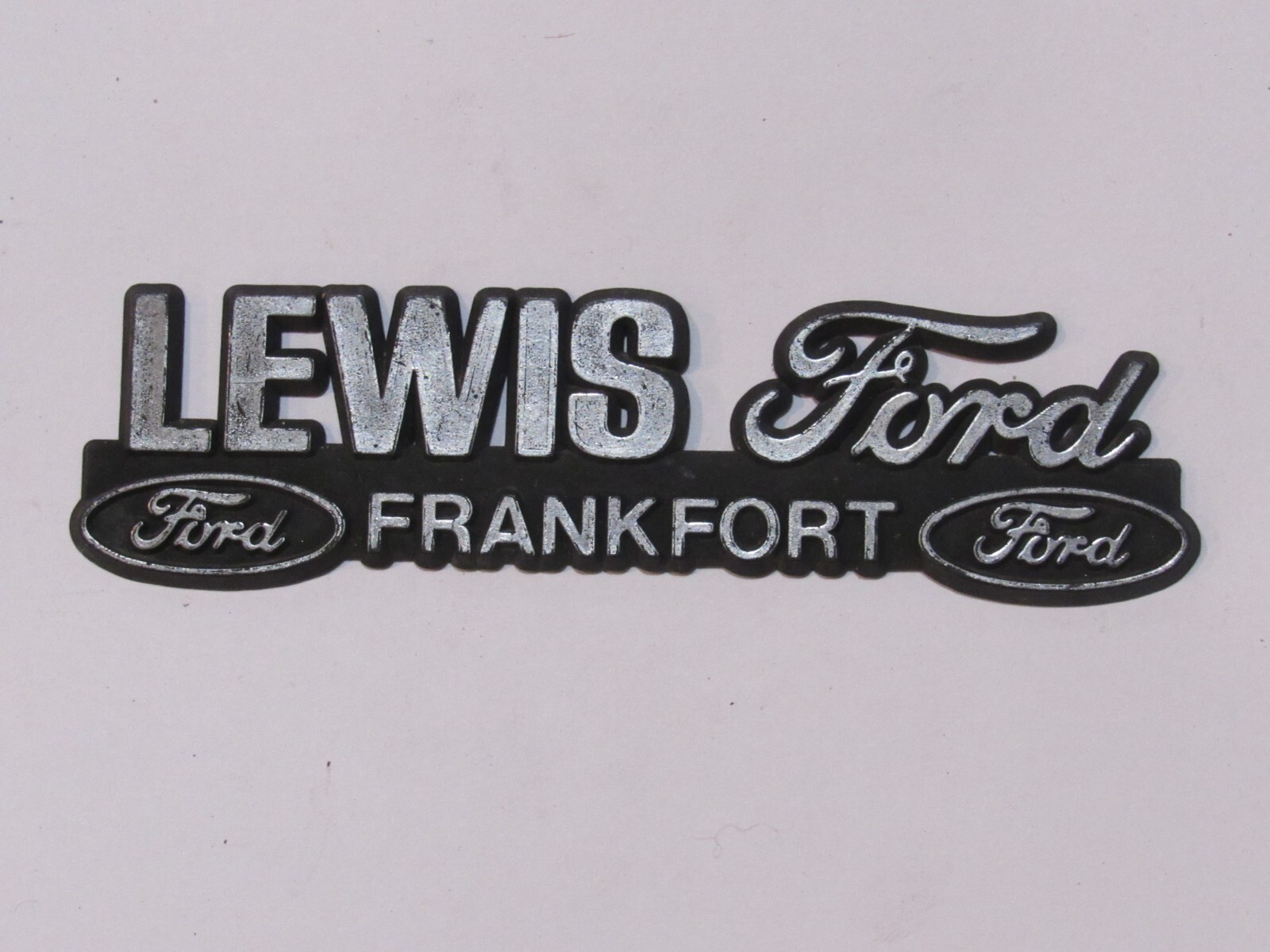 Vintage Lewis Ford Frankfort Indiana Plastic Dealer Badge Emblem Tag ...