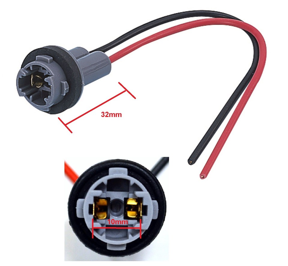 Universal Pigtail Wire Female Socket 194 T10 PGS Front Side Marker ...