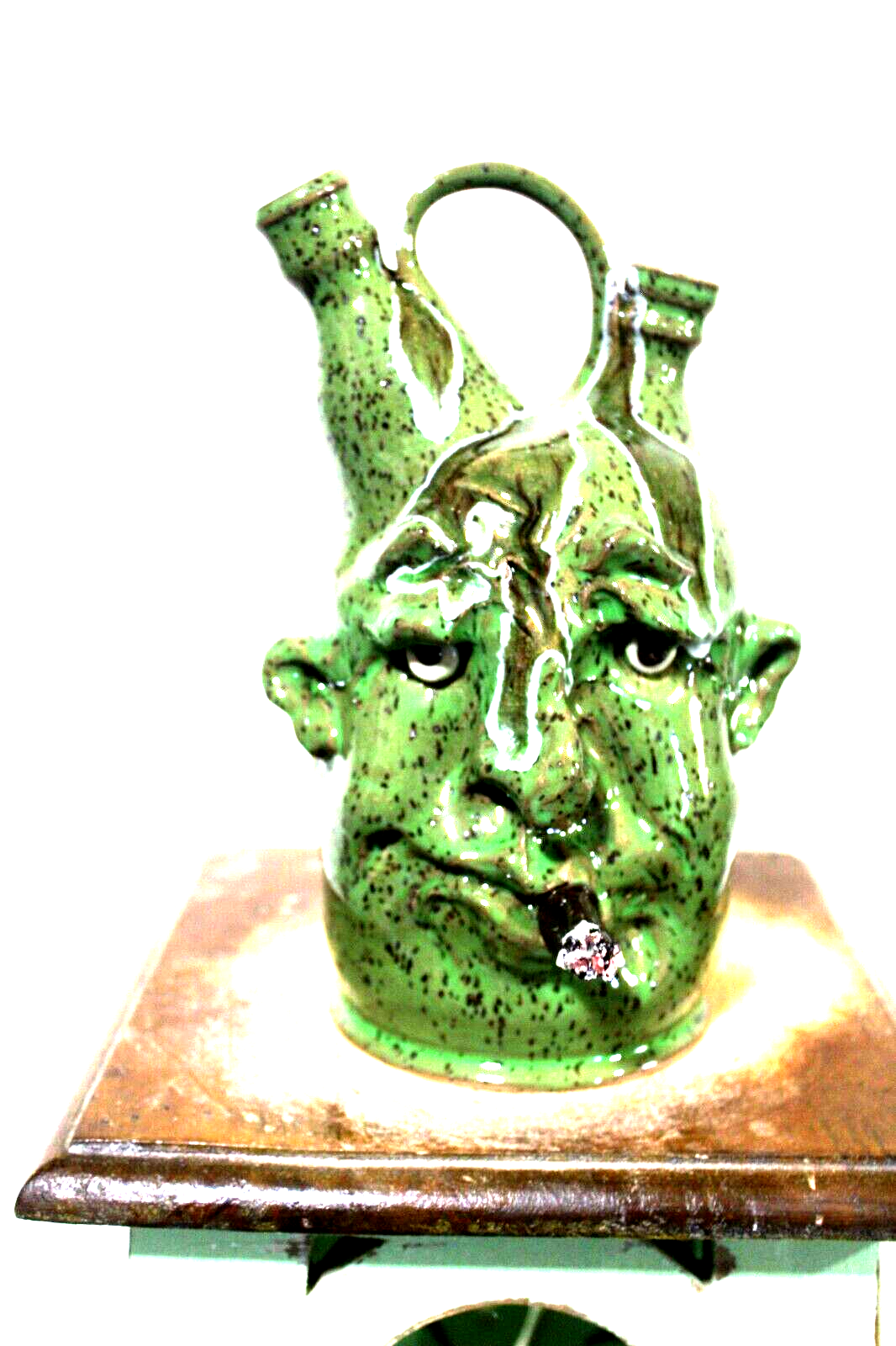 tim whitten face jug , pottery, folk art 10'' x7 '' | eBay