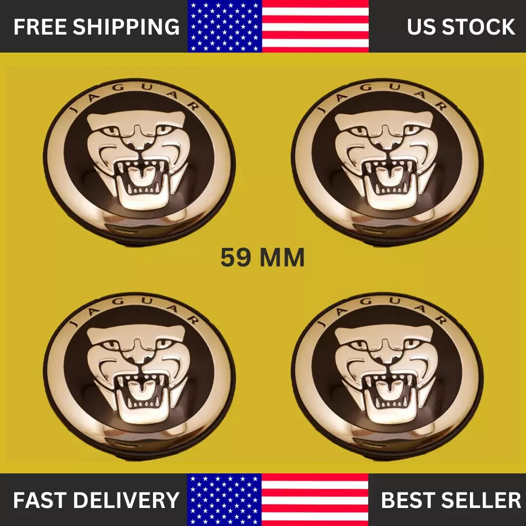 JAGUAR Set Of 4 Black Wheel Center Cap 59mm | eBay