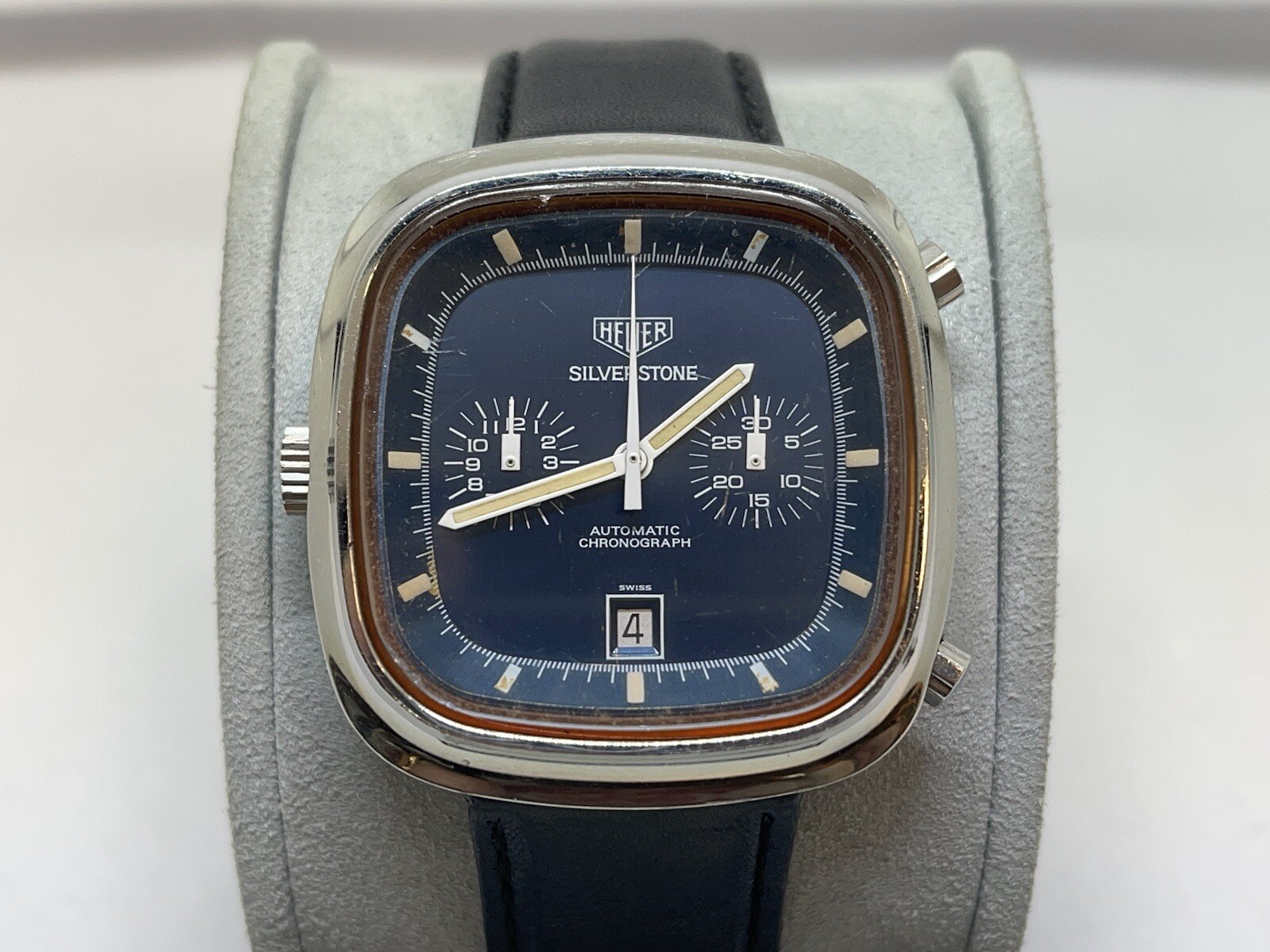 *RARE* Vintage 1973 Heuer Silverstone Chronograph Blue Dial Watch ...