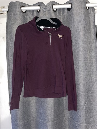 Victoria’s Secret PINK Brand maroon and gold Sweatshirt Size Medium 1/4 ...