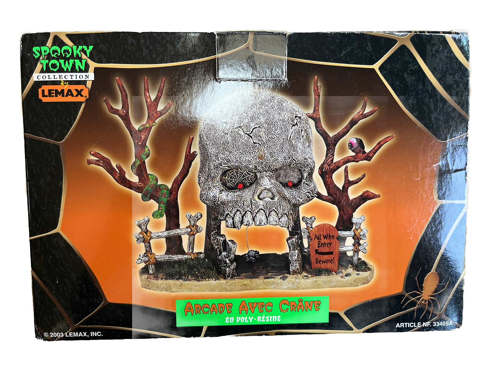 Lemax Spooky Town Skull Archway Graveyard 33409A Halloween 2003 Village ...
