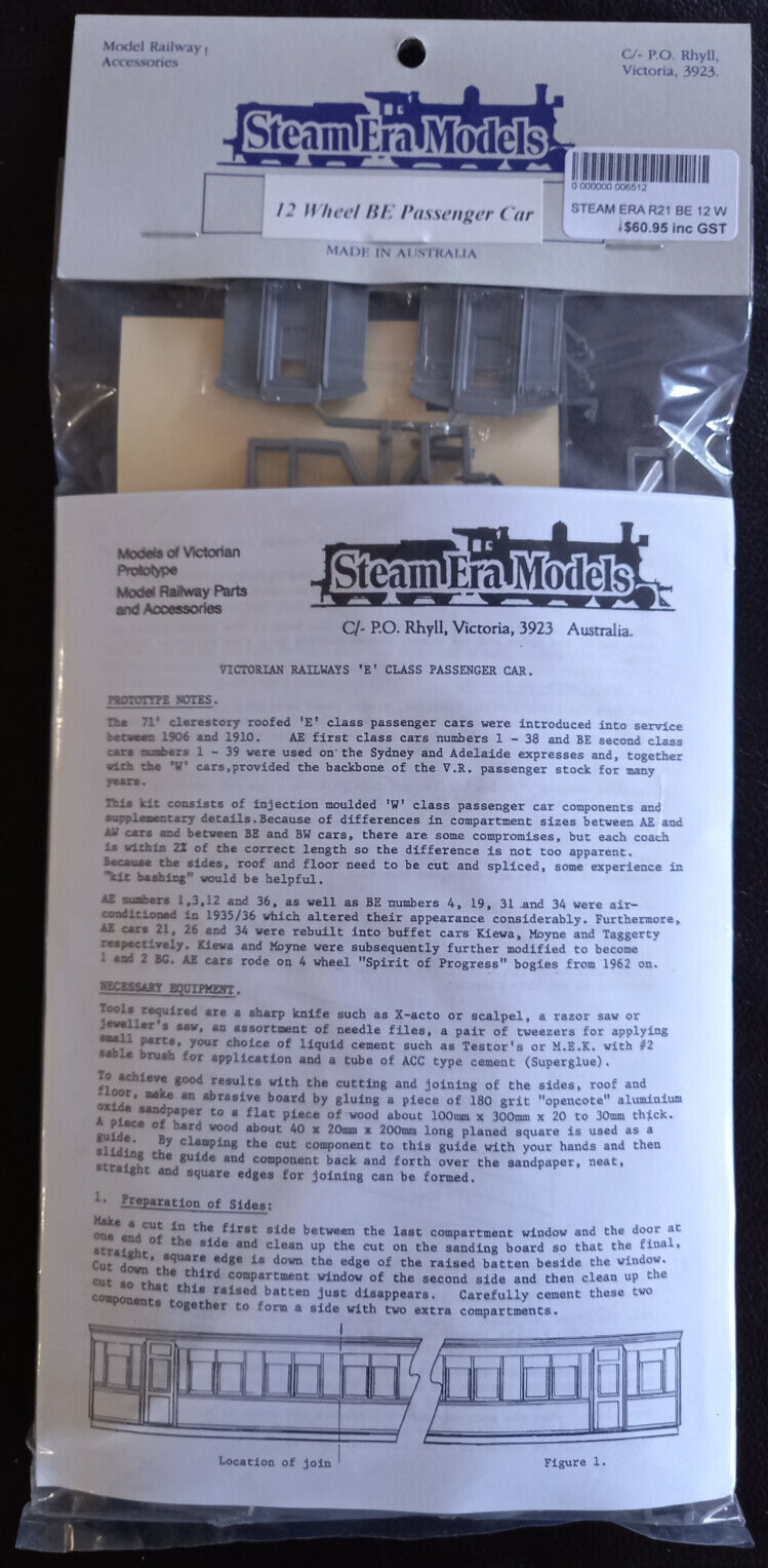 Steam Era Models HO BE 12 Wheel Passenger Car KIT | eBay Australia