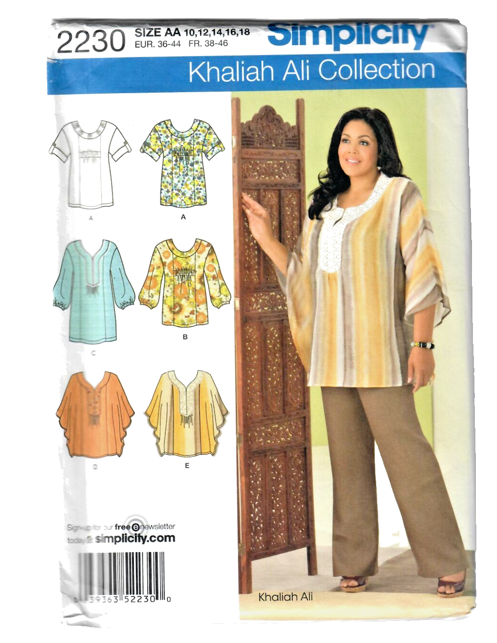 Simplicity Pattern 2230 Khaliah Ali Collection Misses Tunic OR Top 10 ...