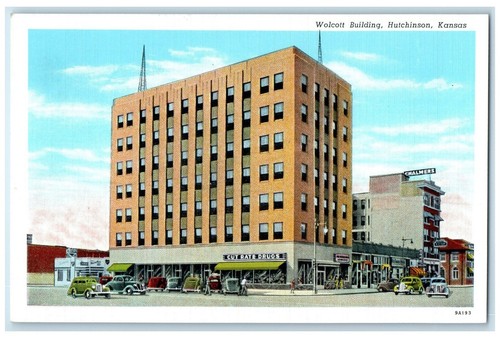 c1940s Wolcott Building Exterior Roadside Hutchinson Kansas KS Unposted ...
