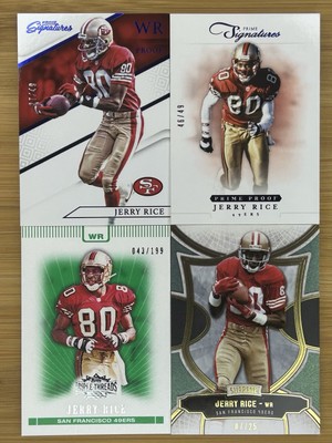 RARE 4 Card Lot Of All Numbered Jerry Rice Cards- 49ers /25, /49, /49 ...
